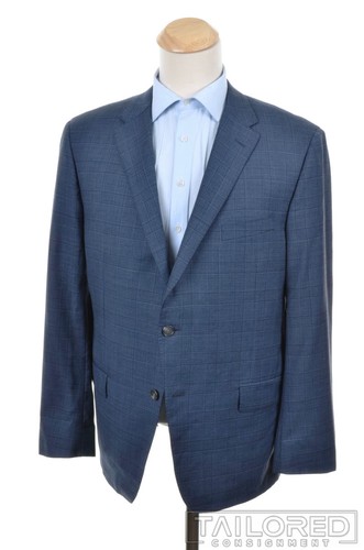 HICKEY FREEMAN Current Blue Check 150 Wool Mens Blazer Sport Coat ...