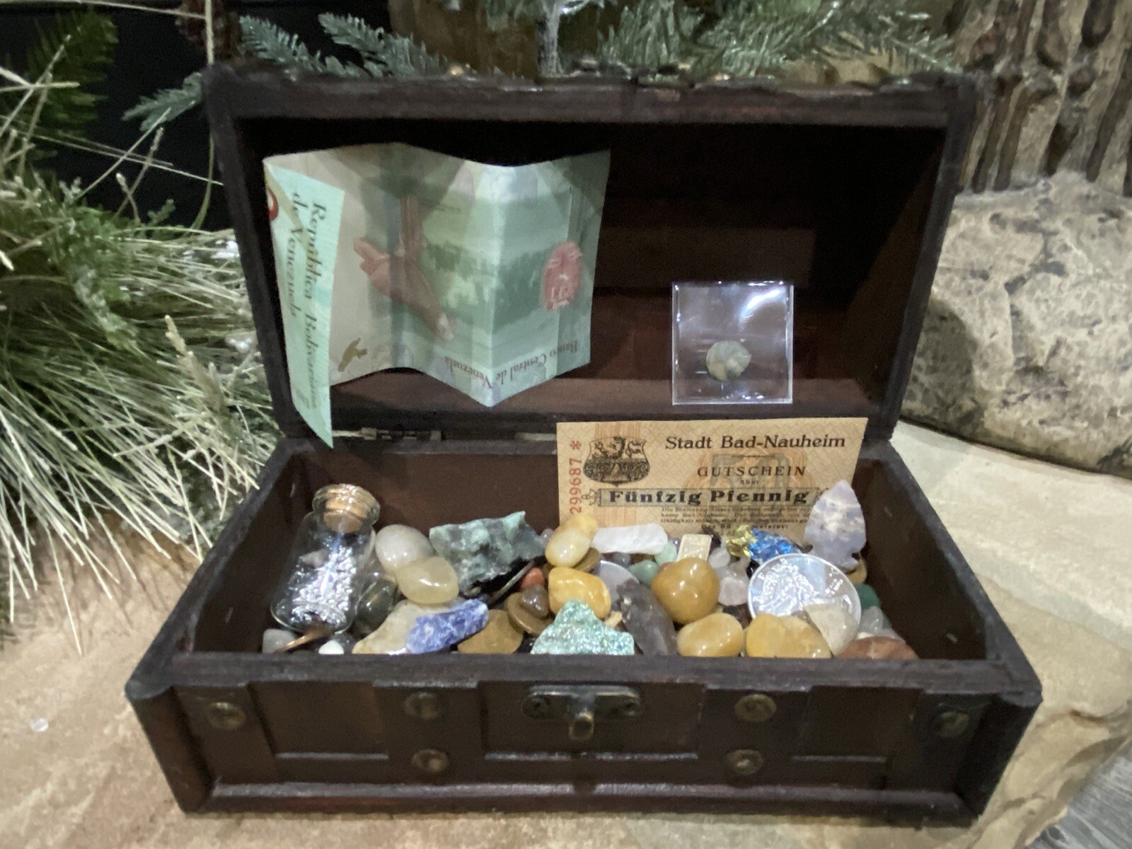 🔥Treasure Chest Silver Bar Coin Round Child Collector Box Birthday Gift ...