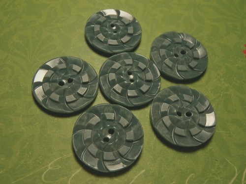 6 Vintage French Art Deco Casein 40s Buttons 22mm Sew Craft Jewelry ...