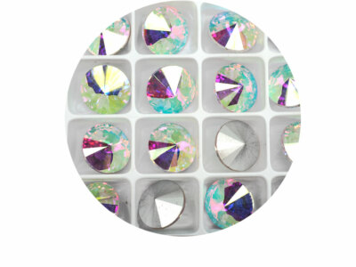 12 Preciosa Genuine Czech Round Rivoli Rhinestones 16mm Crystal AB ...
