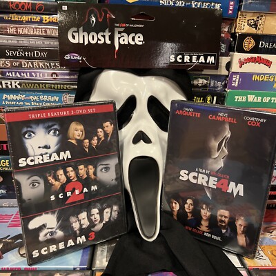 Scream 1-4 DVDs New Plus Ghostface Killer Mask w/Tags Slasher Horror ...