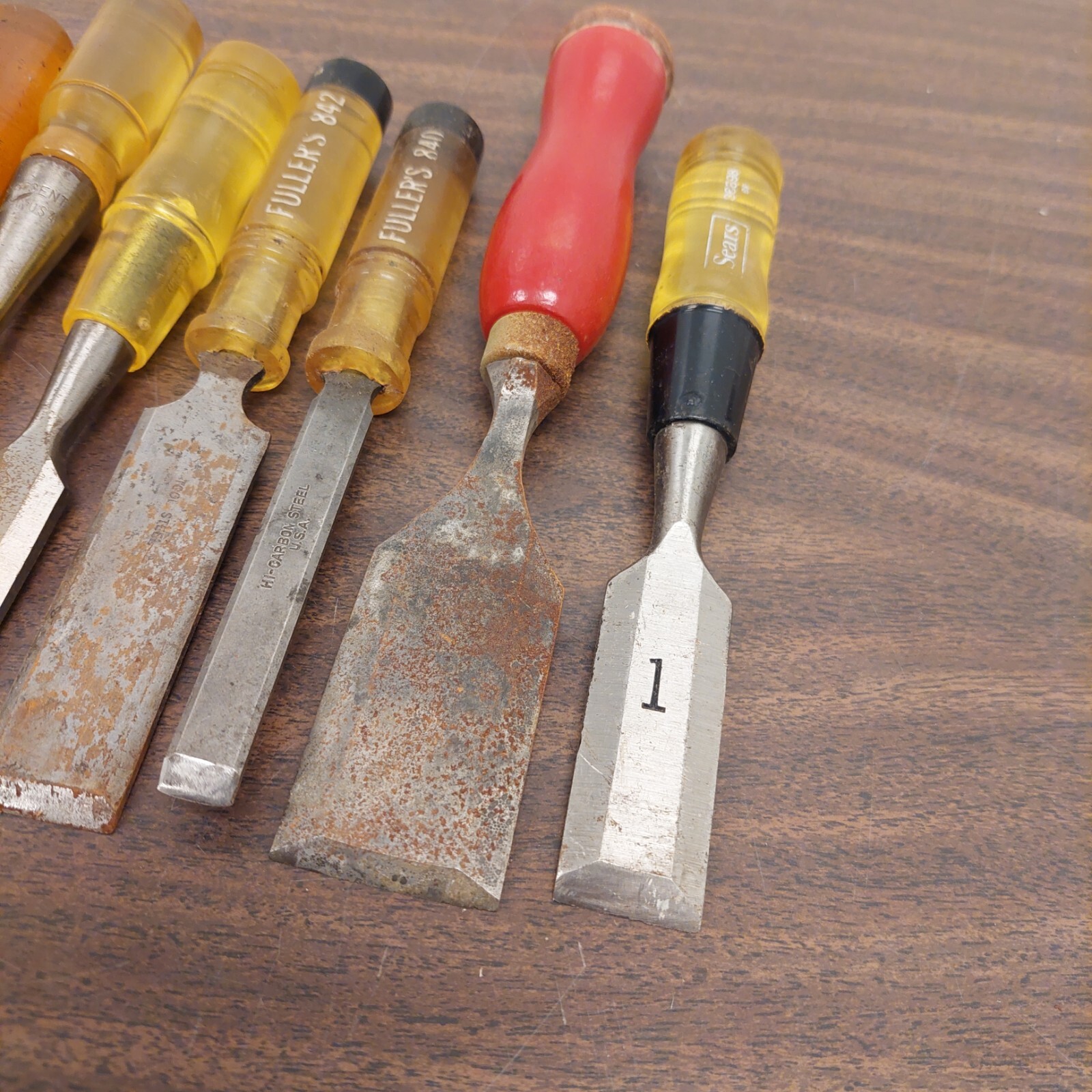 lot 9 Vintage Wood Chisels Carving Tool Fuller Sears Woodworking | eBay