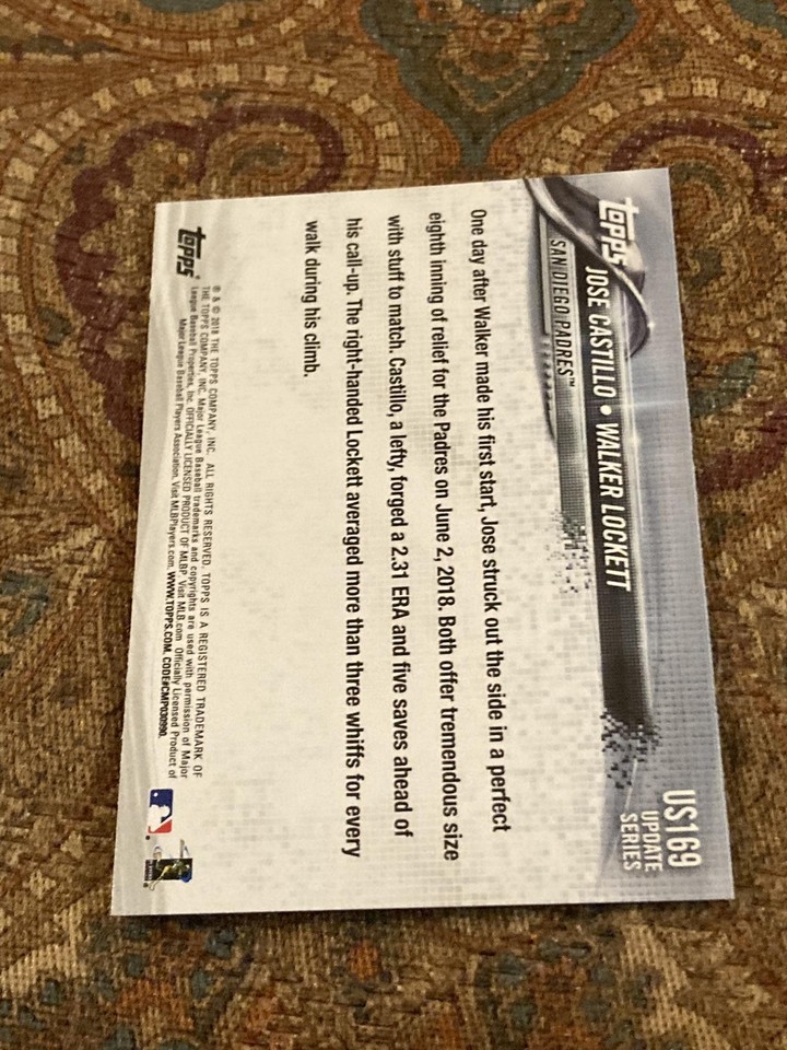 2018 Topps Update #US169 Jose Castillo / Walker Lockett | eBay