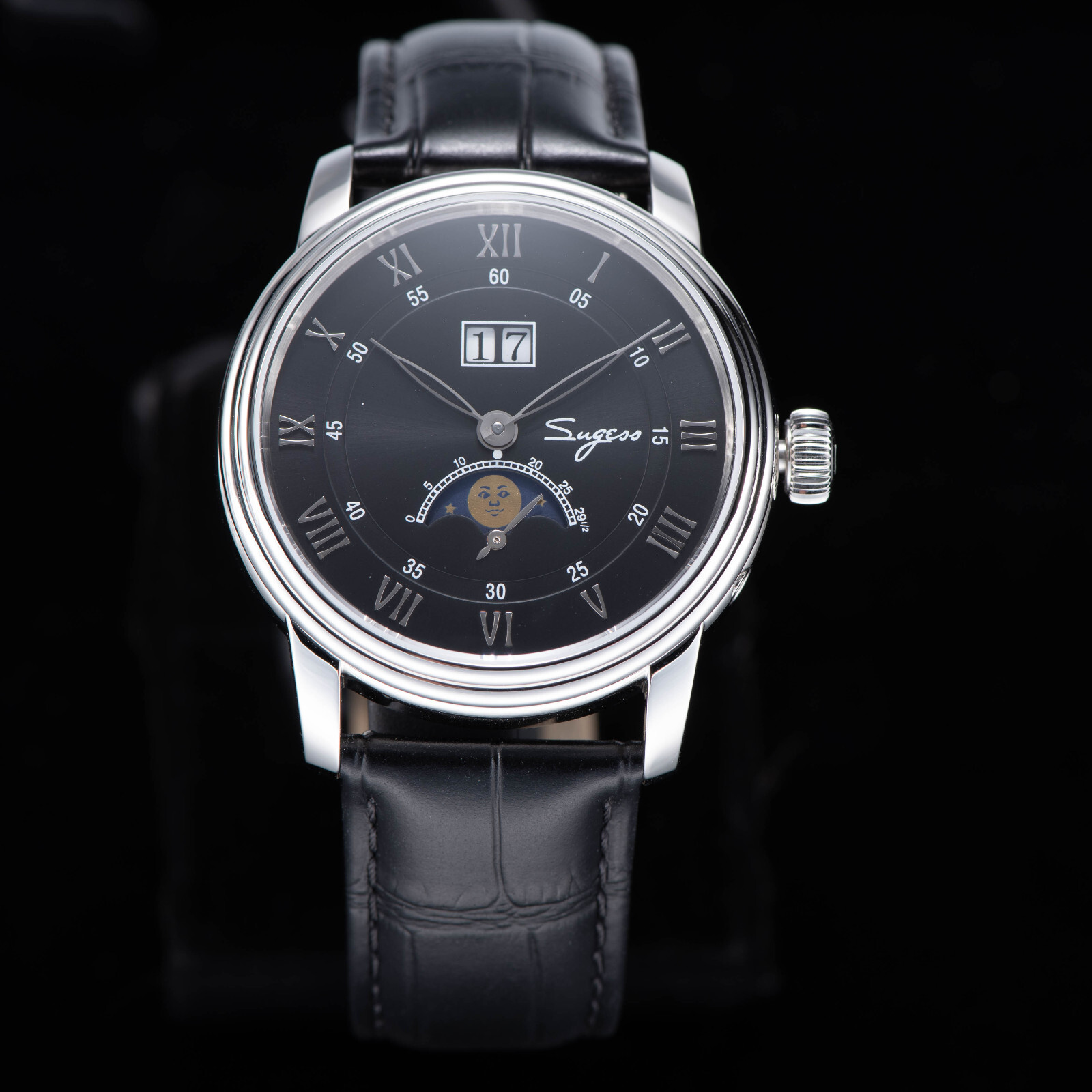 Sugess BIG DATE MoonPhase Master Automatic Mechanical Watch Seagull ...