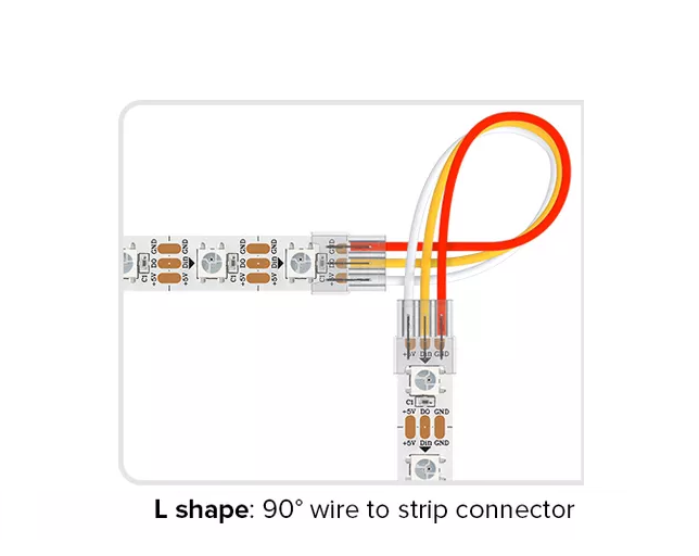 PREMIUM Connector 3 PIN RGB LED STRIP LIGHT SOLDERLESS WS2812B WS2811 ...