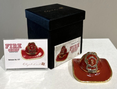 Art Form Fine Collectibles 2009 Enamel Red Metal Fire Chief Helmet ...