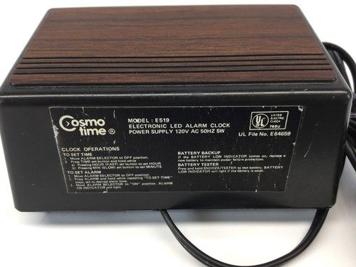 Vintage Cosmo Time Model E-519 Woody Digital Alarm Clock | eBay