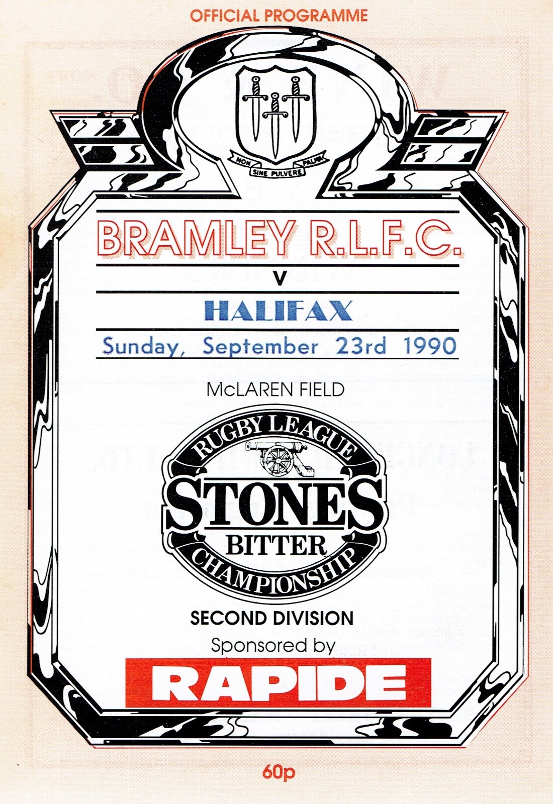 BRAMLEY RUGBY LEAGUE 6 MATCH PROGRAMMES X 1987 88 89 90 1991 SEASONS ...