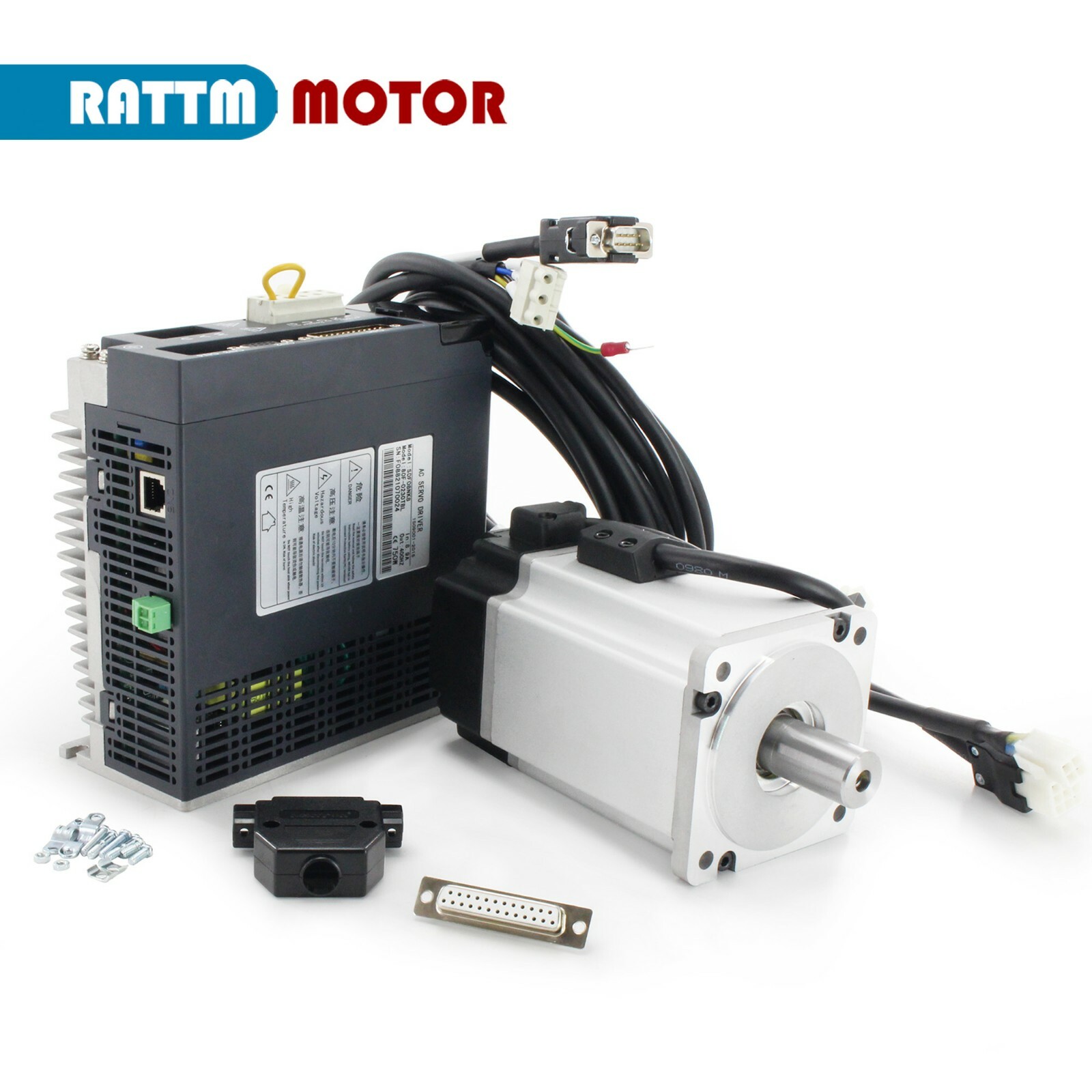 【USA】1.5KW 1KW AC Servo Motor Driver CNC Kit encoder with brake 1500W ...