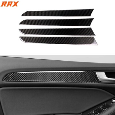 4Pcs Real Carbon Fiber Interior Door Panel Cover For Audi A4 B8 Q5 SQ5 ...