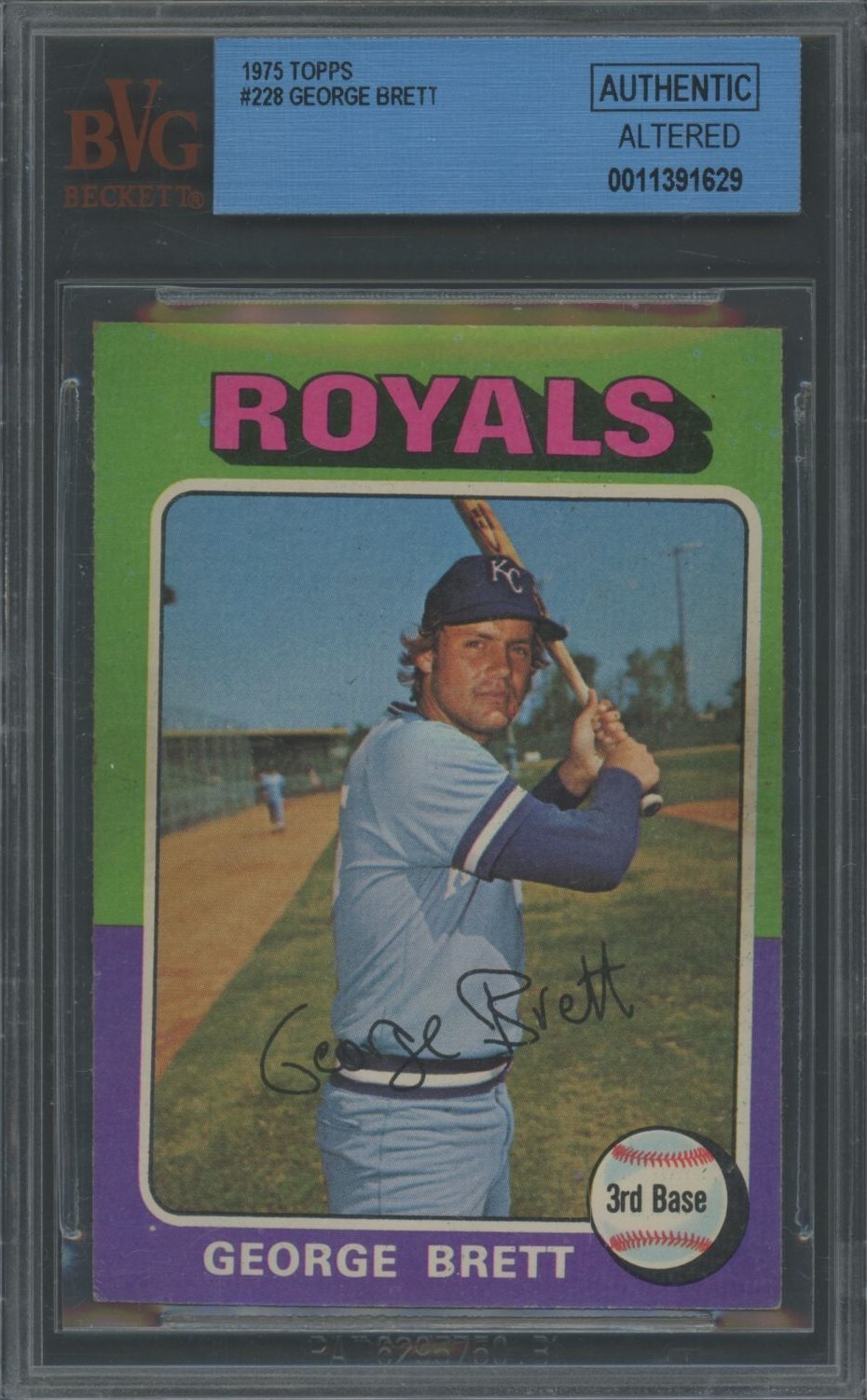 George Brett 1975 Topps Rookie #228 - BGS Authentic - Altered - No ...