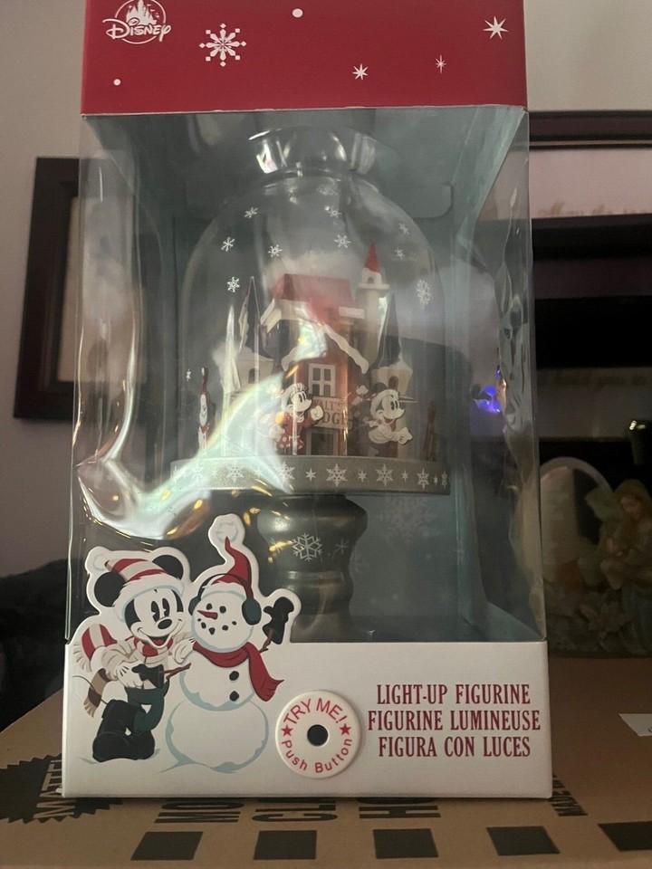 2021 Disney Parks Mickey & Minnie Light Up Figurine Cloche Christmas ...
