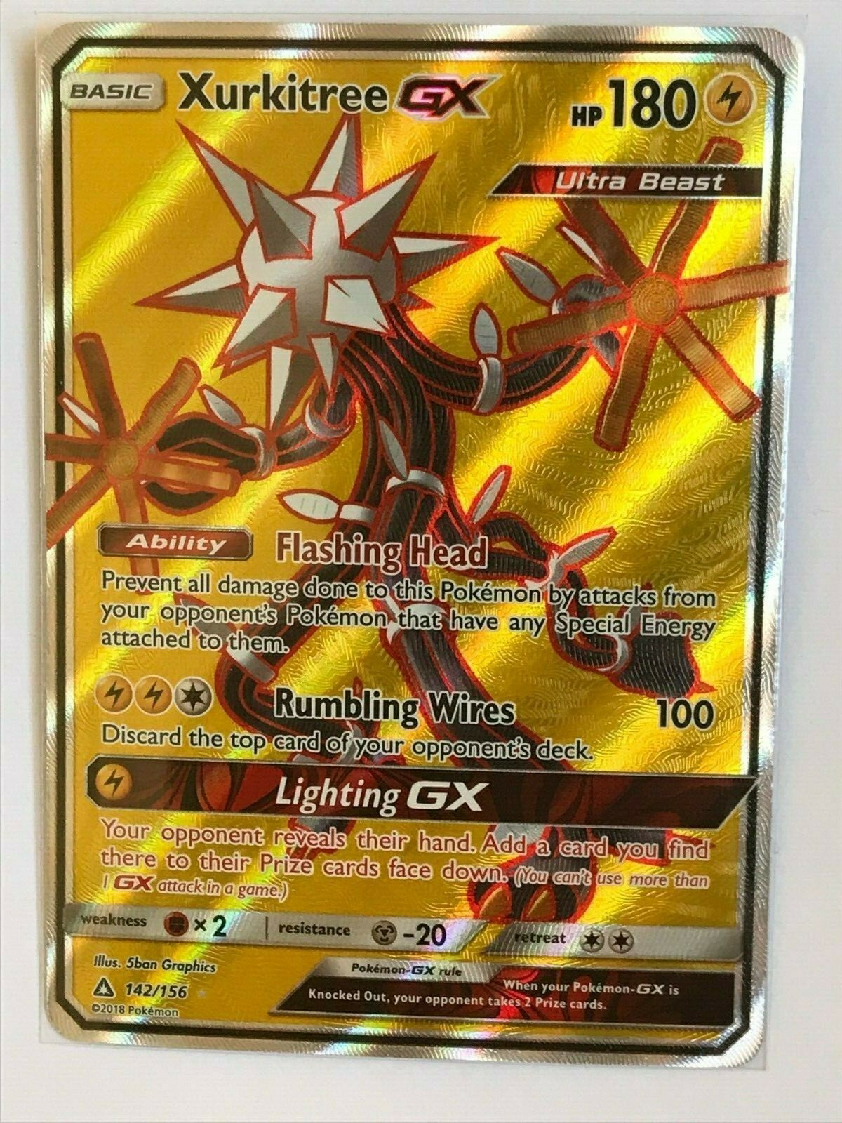 Xurkitree GX FULL ART ULTRA RARE 142/156 Pokemon SM Ultra Prism Holo | eBay