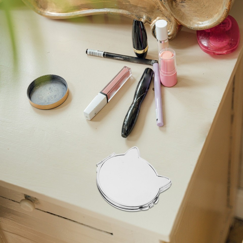 Compact Pocket Mirror Multi-function Makeup Mirror Cat Shaped Hand ...