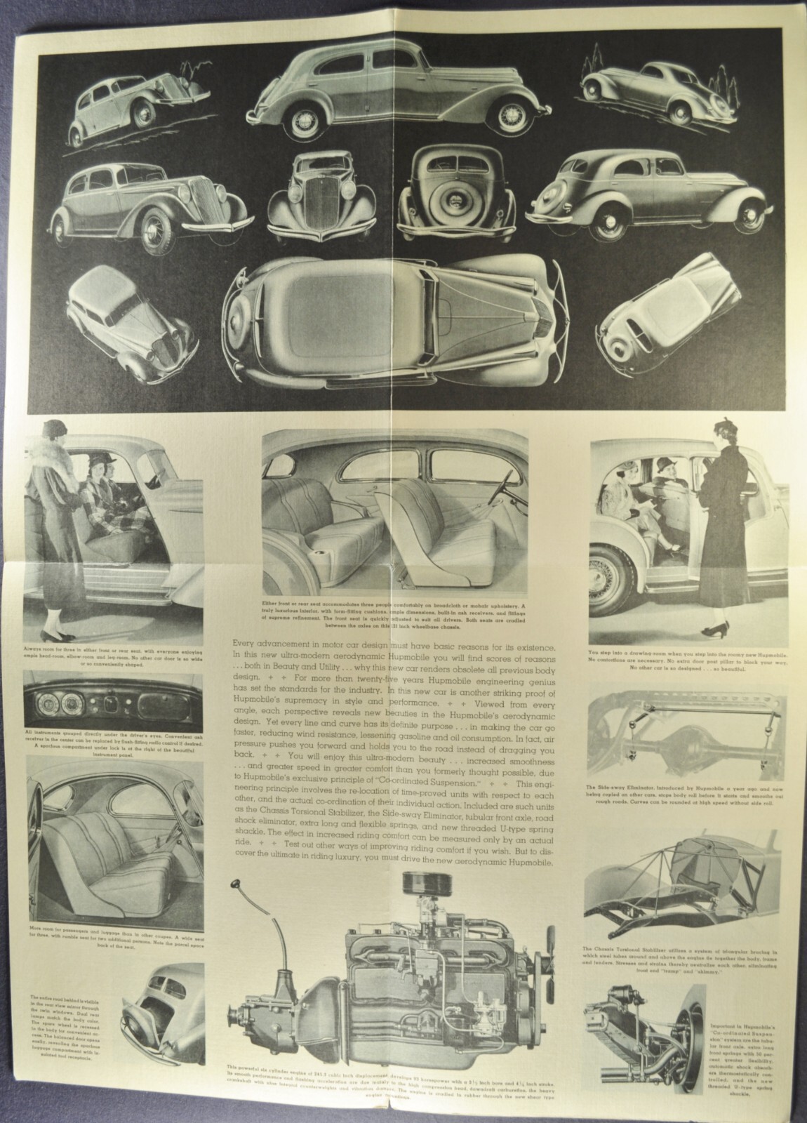 1934 Hupmobile Six Brochure Folder 421-J Coupe Sedan Nice Original 34 ...