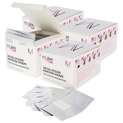 Mylee 100pcs Box Gel Nail Polysh Remover Foil Wraps Soak Off Acetone ...