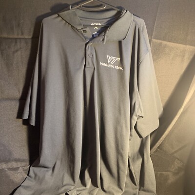 Virginia Tech VT Polo Shirt Mens Antigua Black 2XL. | eBay