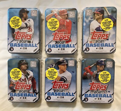 2021 TOPPS Series 1 MLB Complete Set of 6 TINS - Trout, Acuna, Judge ...