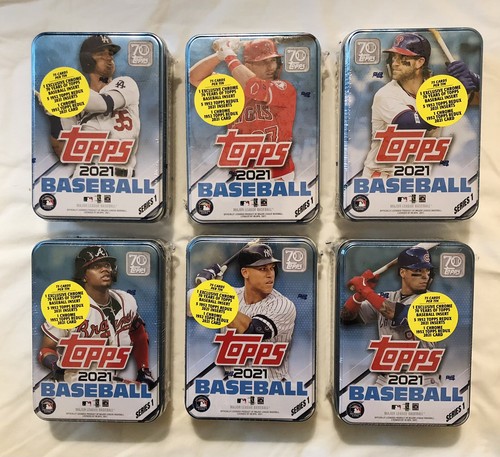 2021 TOPPS Series 1 MLB Complete Set of 6 TINS - Trout, Acuna, Judge ...