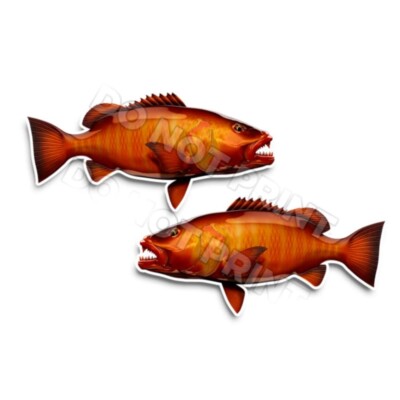 Cubera Snapper Decals Fish Stickers Tackle Box RV Truck Trailer Camping ...