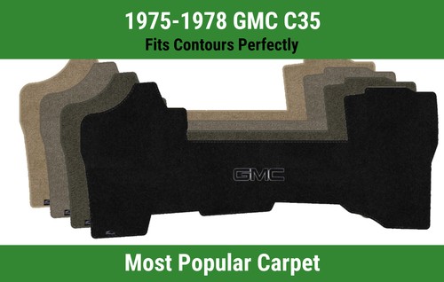 Lloyd Ultimat Front Row Carpet Mat for 1975-1978 GMC C35 w/Black GMC 1 ...