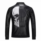 New Luxury Skull Rhinestones Leather Men Black Jacket High Quality ...