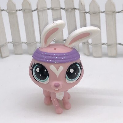 Littlest Pet Shop # 203 Ritzy Speedster Pink White Rabbit Heart Purple ...