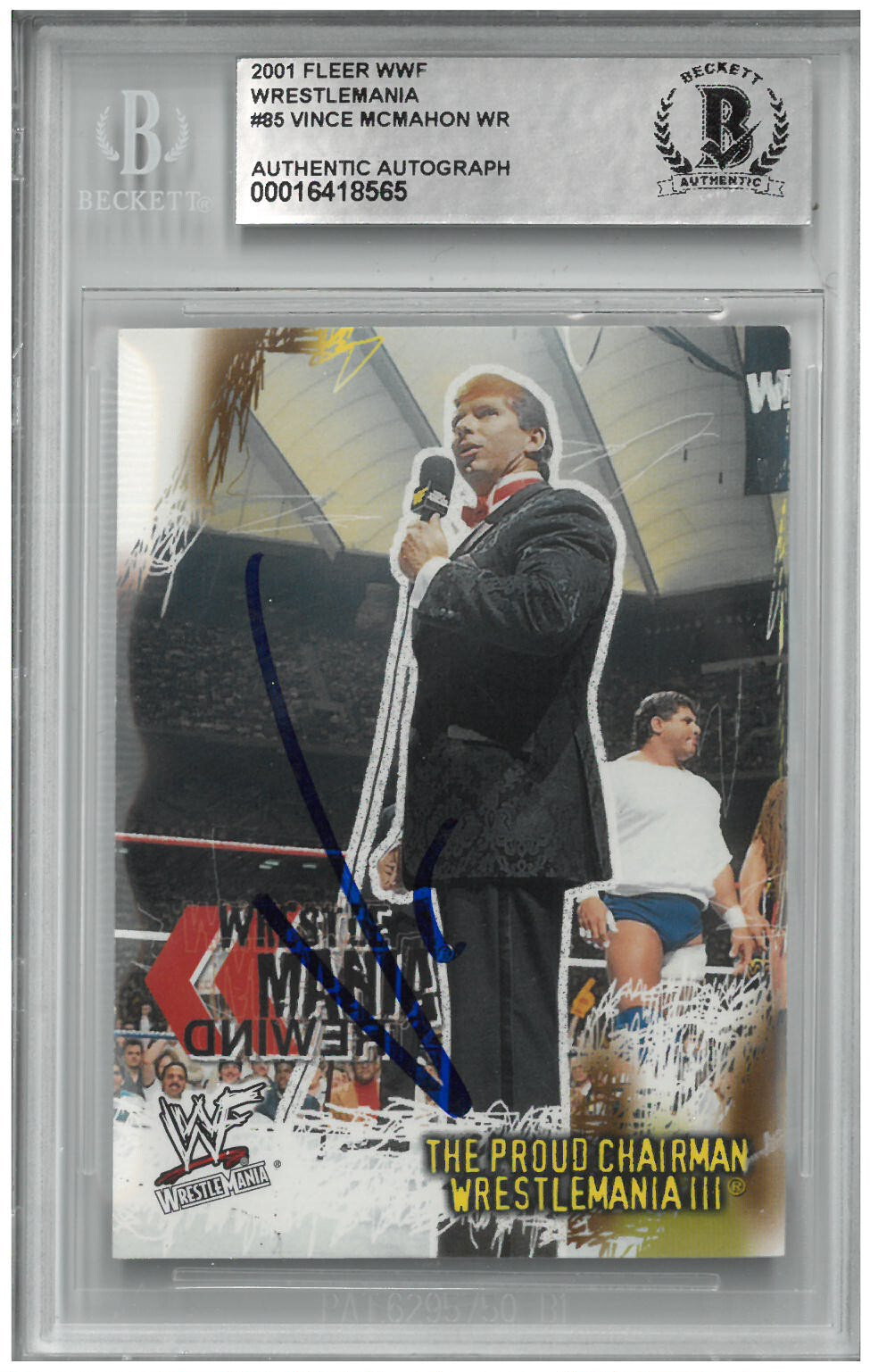 Wow Vince McMahon Signed Autograph Slabbed WWF 2001 Fleer Card Beckett ...