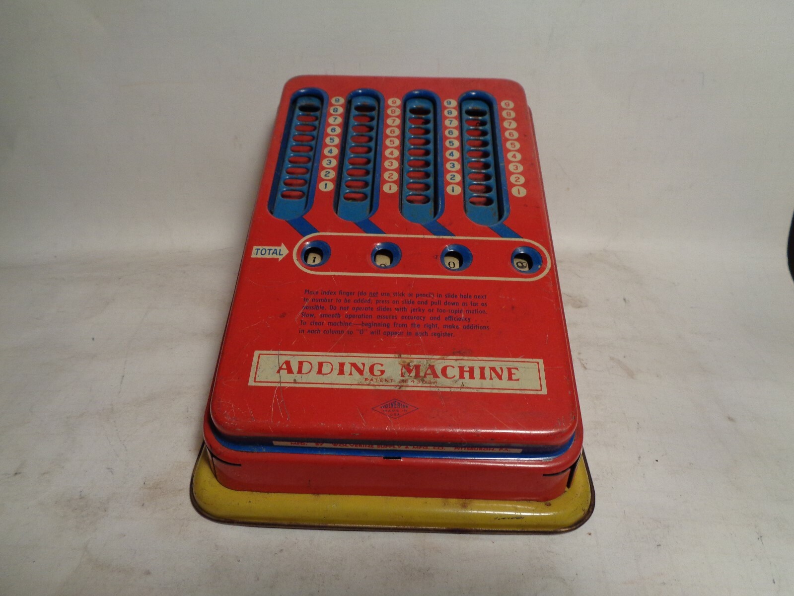 1940'S VINTAGE TIN WOLVERINE TOY ADDING MACHINE PULL DIAL CALCULATOR | eBay