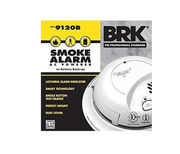BRK First Alert 9120B-Smoke Detector, Hardwired Alarm with Battery ...