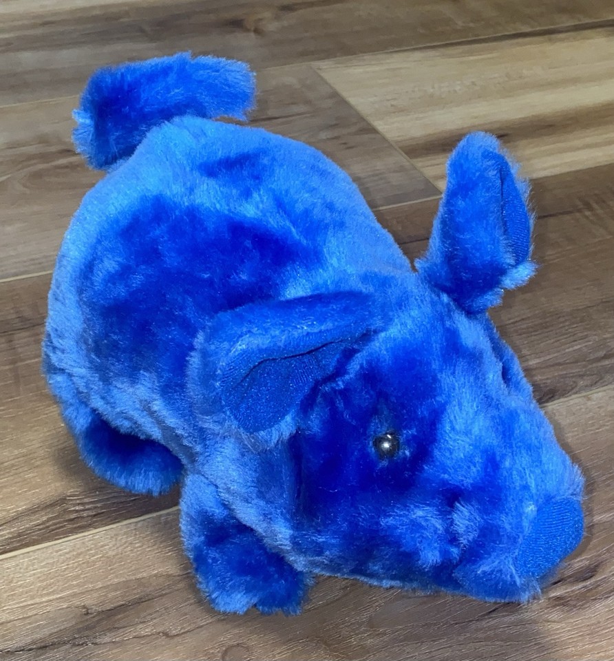 Vintage 1998 Mr Bacon Animated Blue Plush Pig Walking Sound Toy 9" | eBay