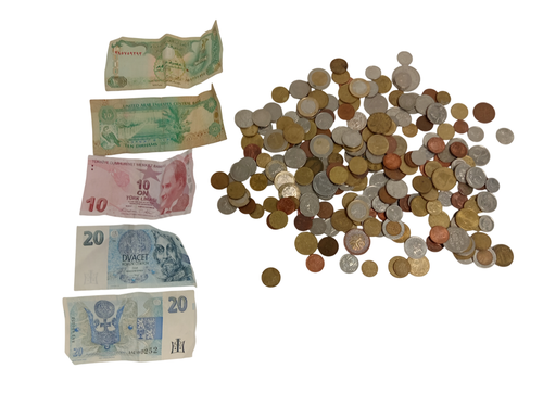 Mixed World Banknotes and Coins Bundle 892g Currency Collection Lot ...