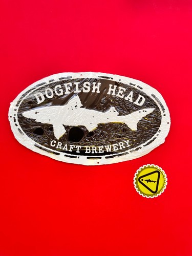 Dogfish Head Craft Beer Brewery Black Tin Tacker Sign + Sticker NEW 💚🖤 ...