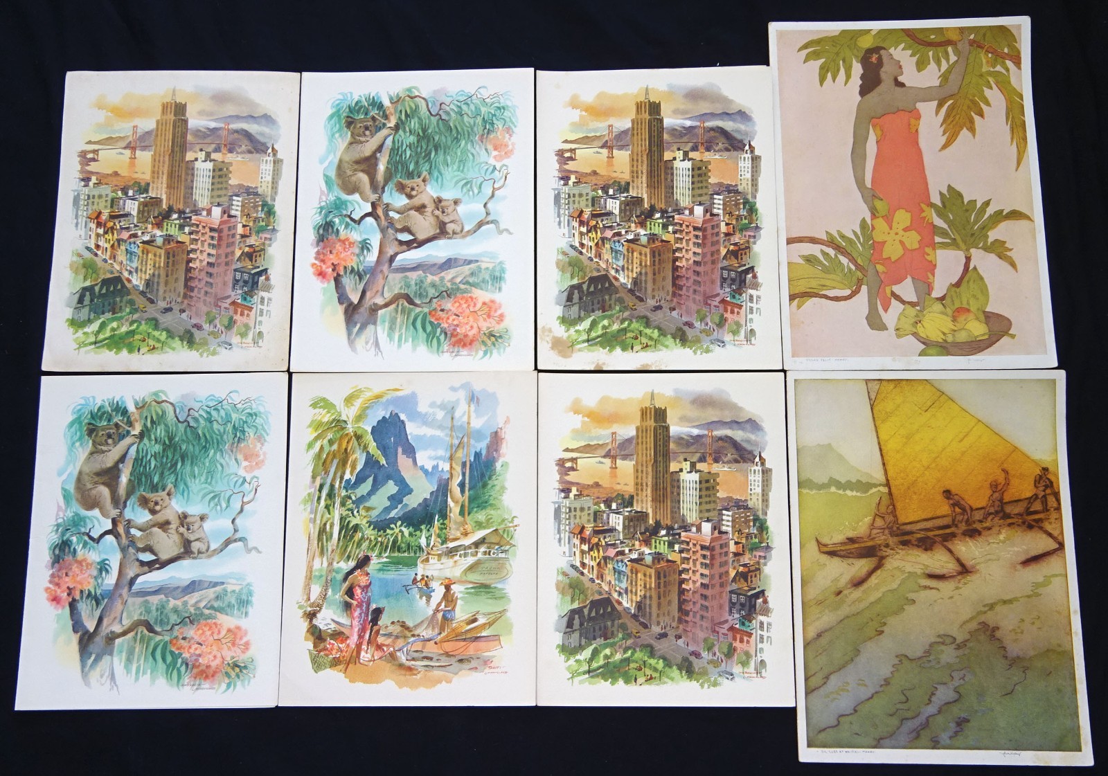8x 1950s Matson & Royal Hawaiian Menu Covers by Kelly & Macouillard ...