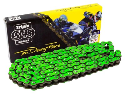 Triple S Green Motocross Chain MX Drive Chain 420-130L Fits Kawasaki ...