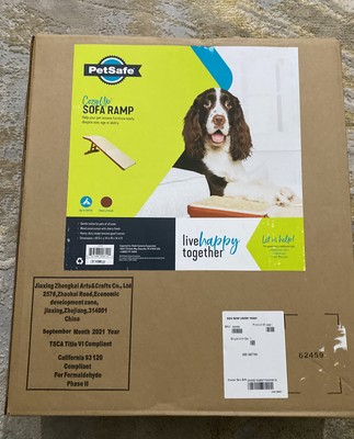 Pet Safe~sleep~Bed Ramp Furniture~Wood Pet Ramp with White/Gray Finish ...