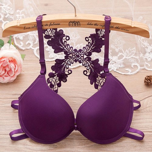 Sexy Womens Front Closure Lace Racer Back Bra Lingerie 32 34 36 38 AA A ...