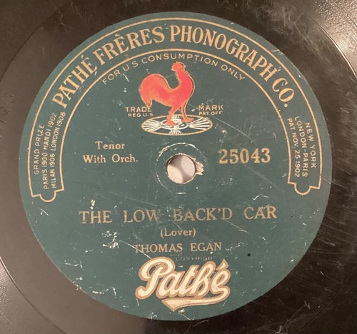 Thomas Egan Pathé 25043: The Low Back’d Car/The Harp That Once Thru ...