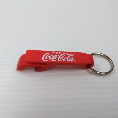 Coca-Cola Bottle Can Opener Keychain Red Plastic | eBay