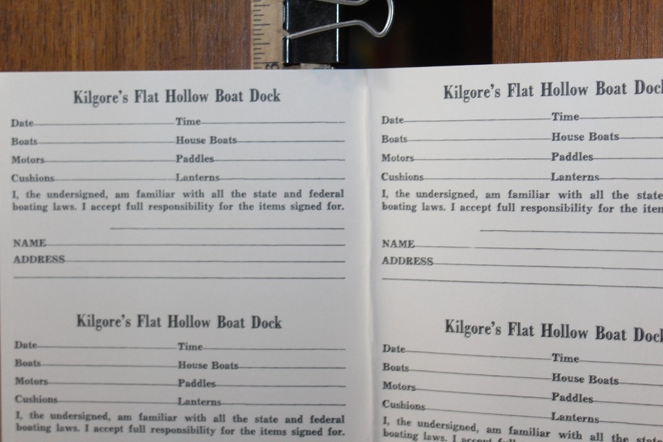 Vintage 1960's Tennessee Norris Kilgore's Flat Hollow Boat Dock Rental ...