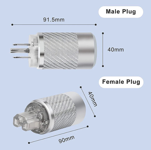 HIFI Audio Carbon Fiber Rhodium Plated US AC Power Plugs Male IEC ...