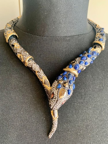 GORGEOUS DESIGNER ALEXIS BITTAR SIGNED PAVE RHINESTONES SNAKE RUNWAY ...