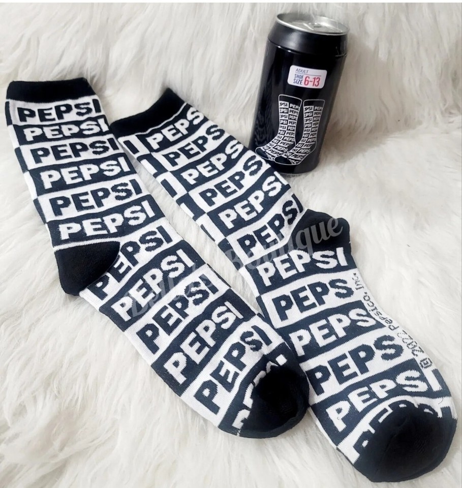 CRAZY SOCK PEPSI SIGNATURE ALLOVER MEN'S CREW SOCKS IN A CAN. | eBay