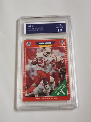 Berry Sanders 1989 Proset rookie card GEM MINT 10 #494 Detroit Lion's ...