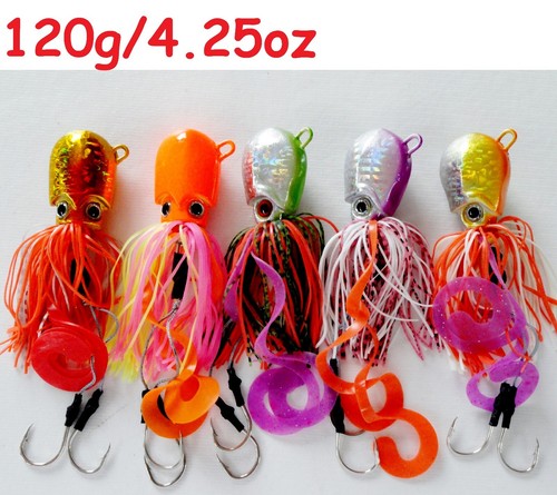 5 pcs Thunder Jigs Each 4.25oz /120g Octopus Saltwater Fishing Lures- 5 ...