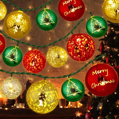 60 ft Christmas Tree String Lights with 50 Bulbs Large Indoor ...