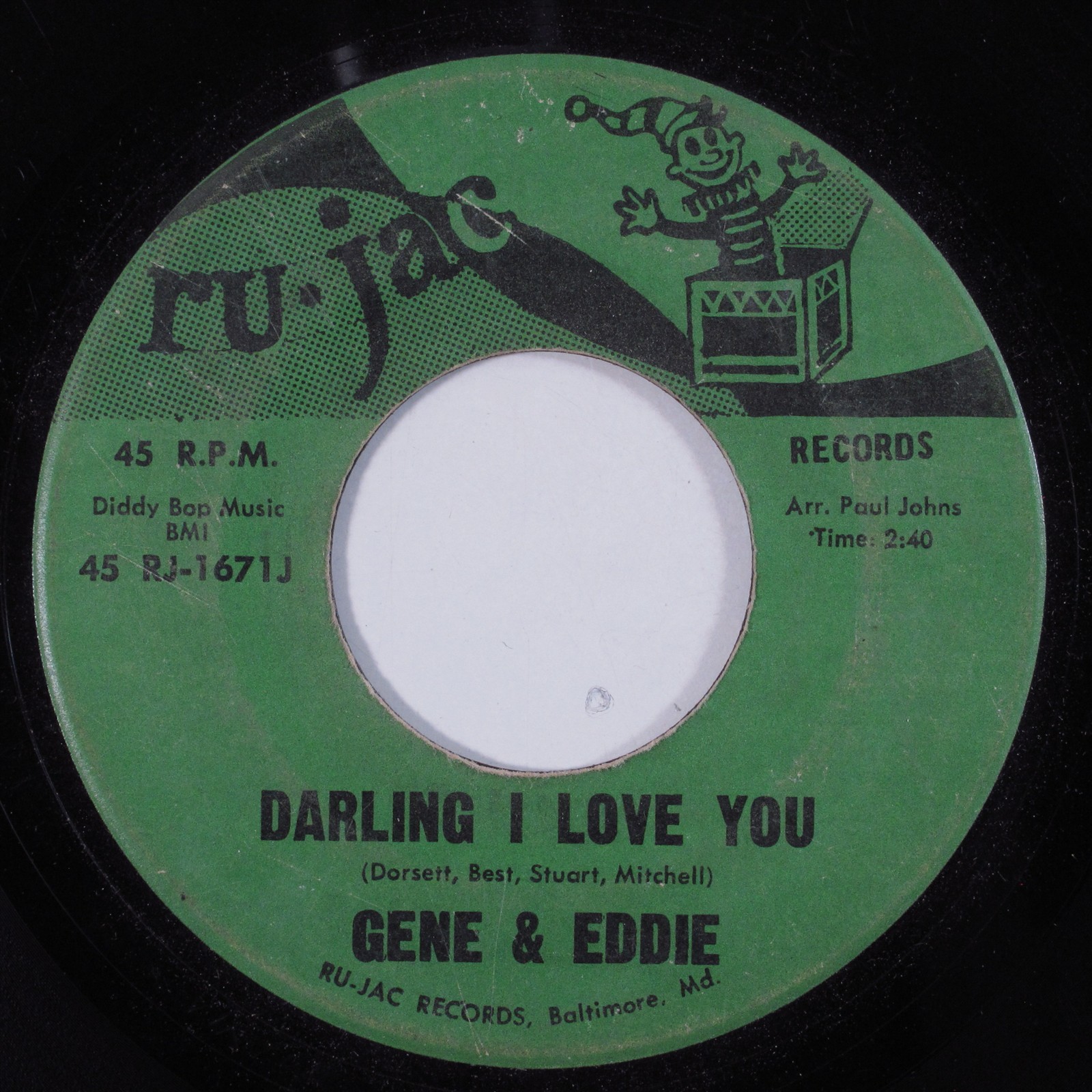 Sweet Soul 45 GENE & EDDIE Darling I Love You RU-JAC HEAR e | eBay