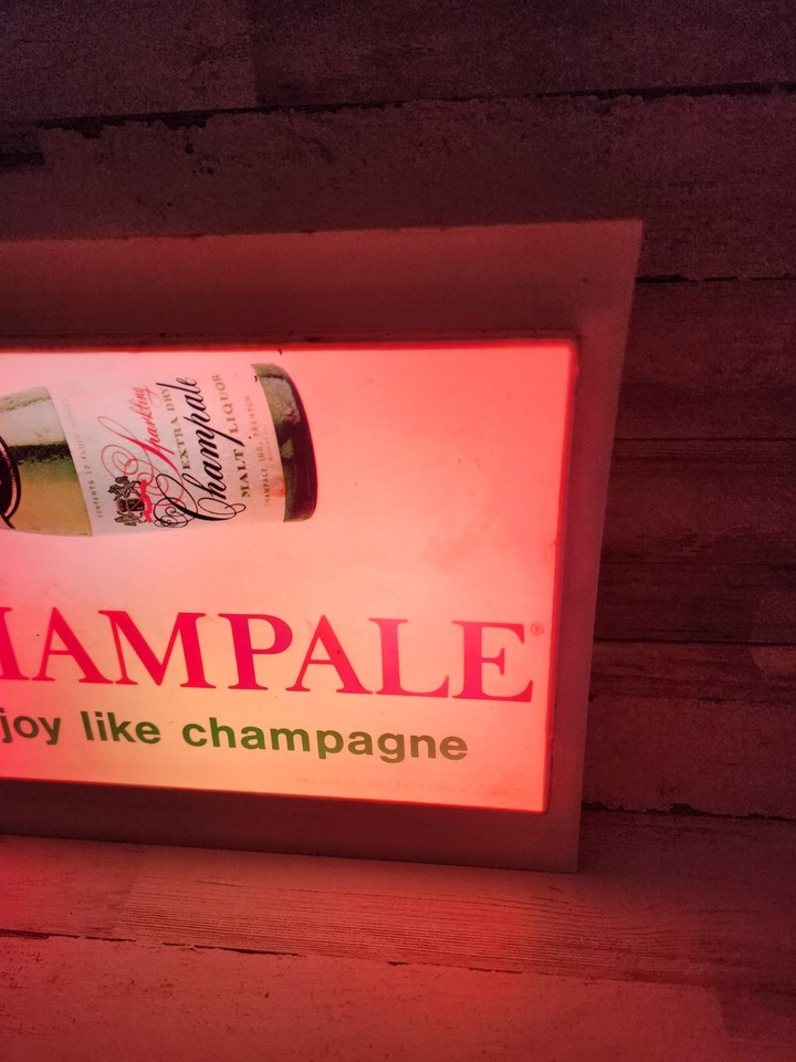 Sparkling Champale Lighted Beer Sign Store Display EX 1960s | eBay