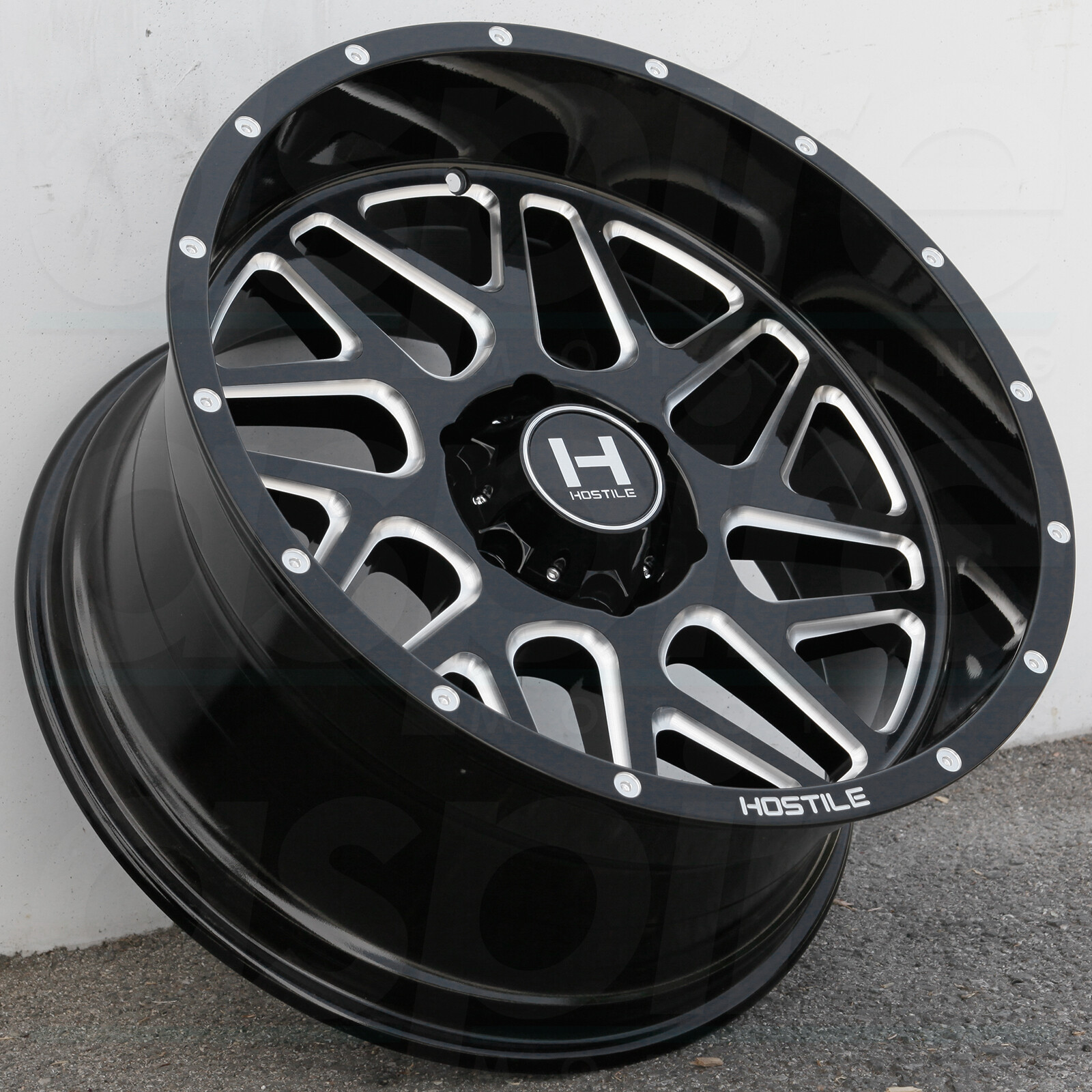 20x9 Black Milled Wheels Hostile H108 Sprocket 8x6.5/8x165.1 0 (Set of ...