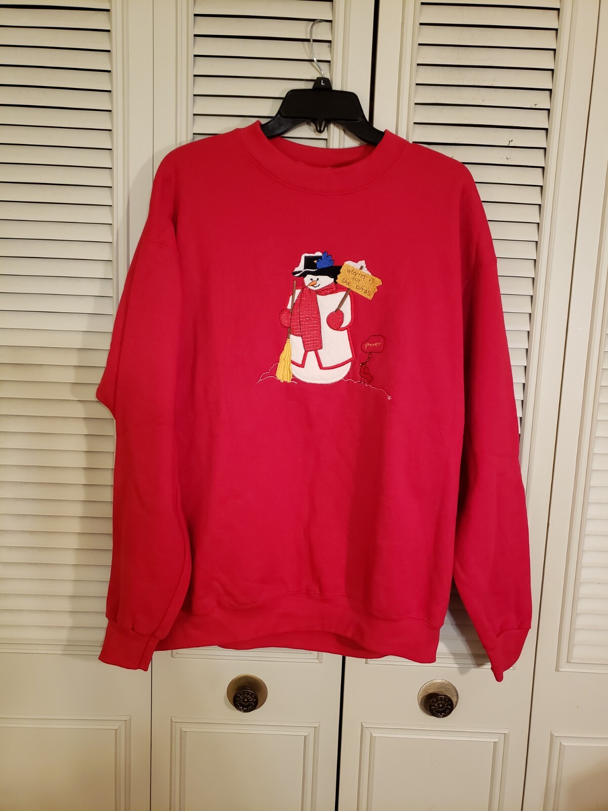 Vtg Lee Heavyweight Red Sweatshirt Size L Winter Is For The Birds Made ...